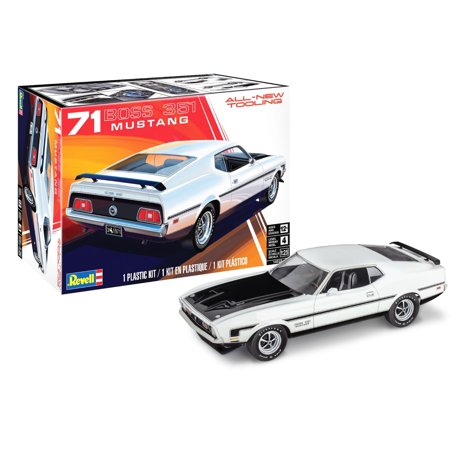 Revell 1971 Ford Mustang Boss 351 Model Kit | 1:25 Scale | FREETIMEJOY